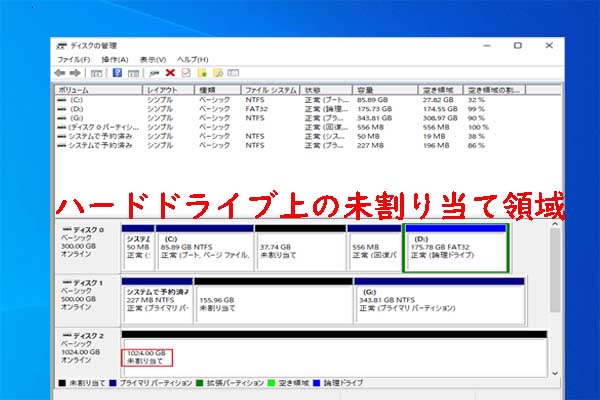 ハードディスク上の未割り当て領域を再配置する方法 Minitool Partition Wizard