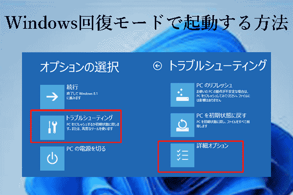 Windows回復モードで起動する2つの方法 Windows回復モードで起動する2つの方法