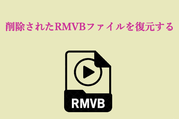 [ガイド] 削除されたRMVBファイルを復元する方法