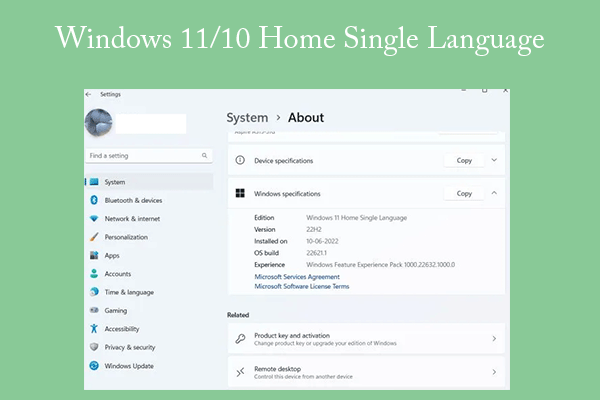 Windows 11/10 Home Single Languageの紹介と言語変更方法